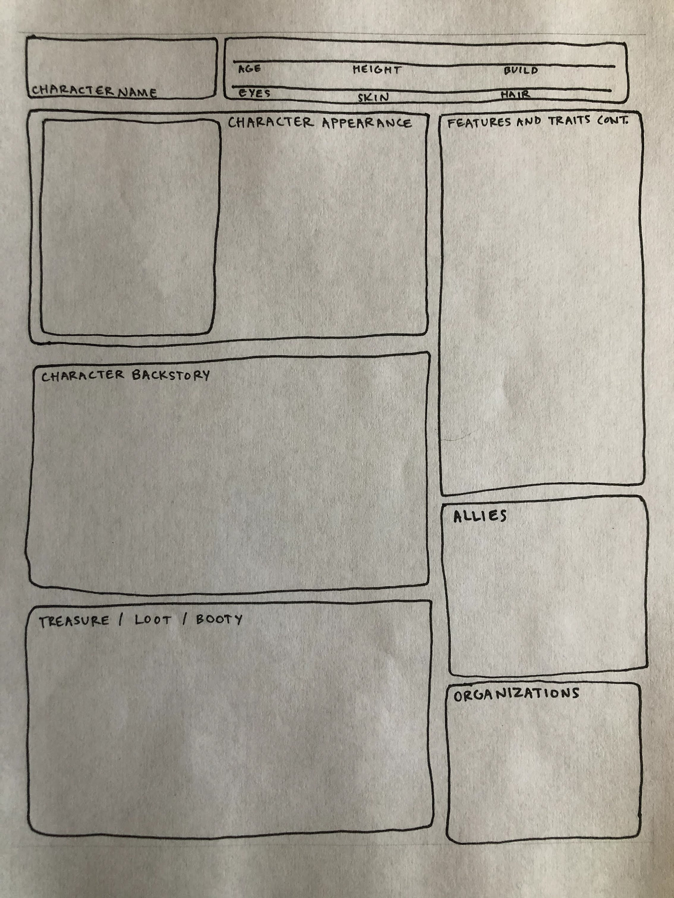 Simple Hand-drawn D&D 5E Character Sheet digital PDF - Etsy UK