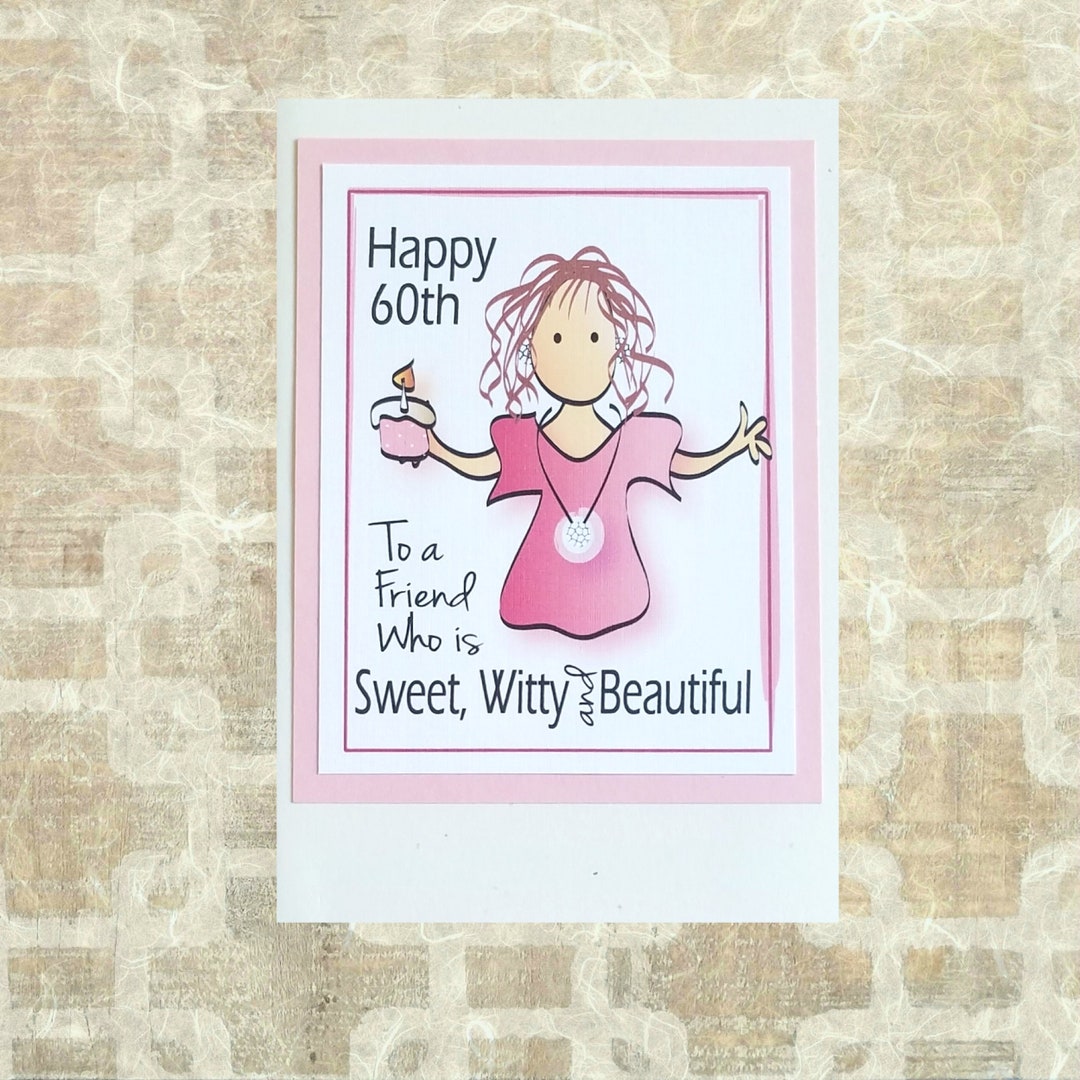 60th Birthday Card for Women Personalized Card for Her Funny 60 Bday Card for Best Friend Snarky ...