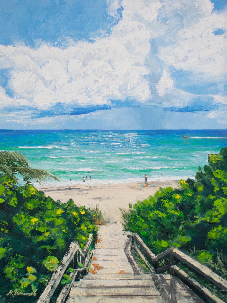 Seascape Oil Painting Tropical Beach Artwork Ocean Scene Art - Etsy Seascape Oil Painting Tropical Beach Artwork Ocean Scene Art - Etsy