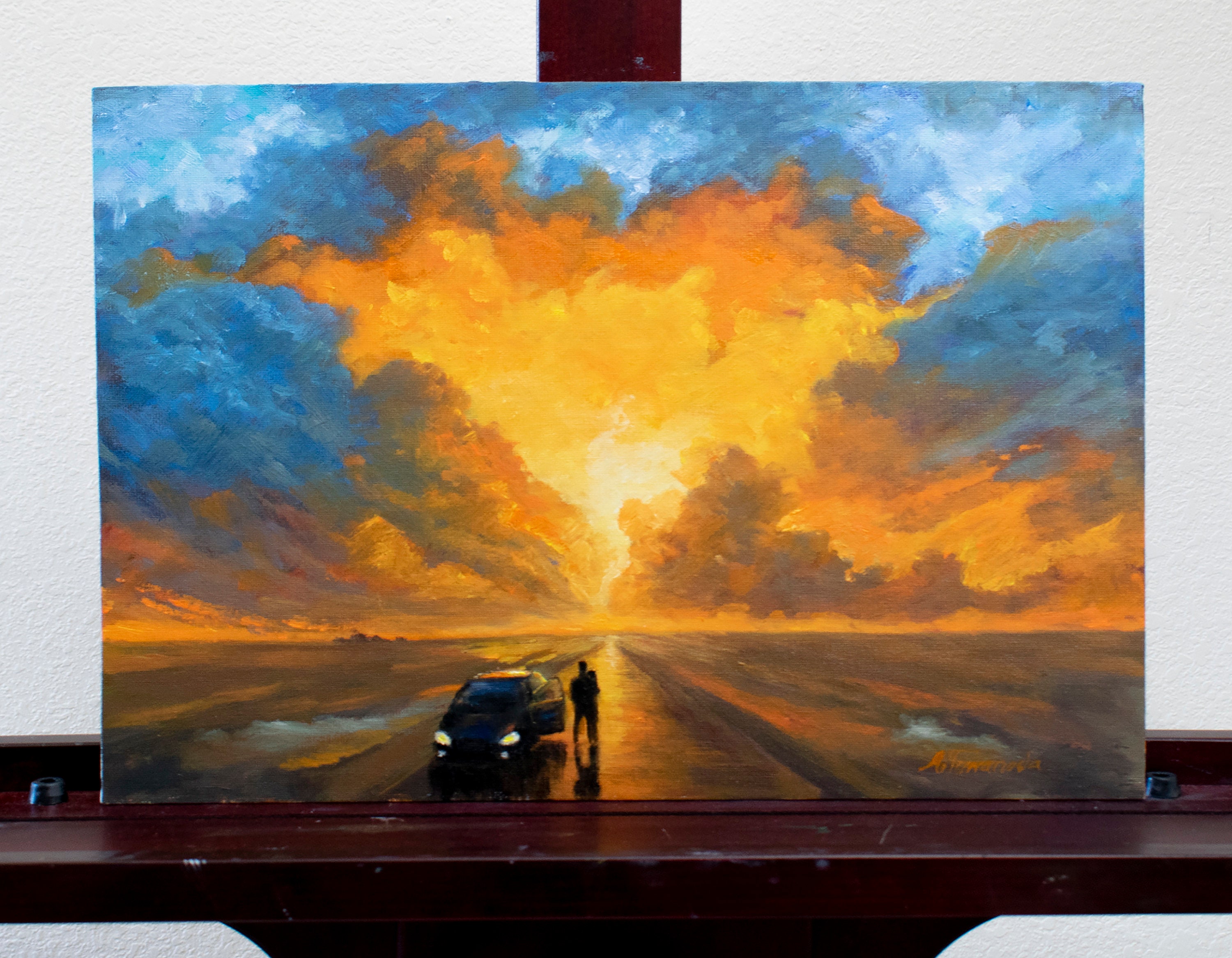 Sunset Wall Painting Nature Scenery Artwork Landscape Painting Original ...