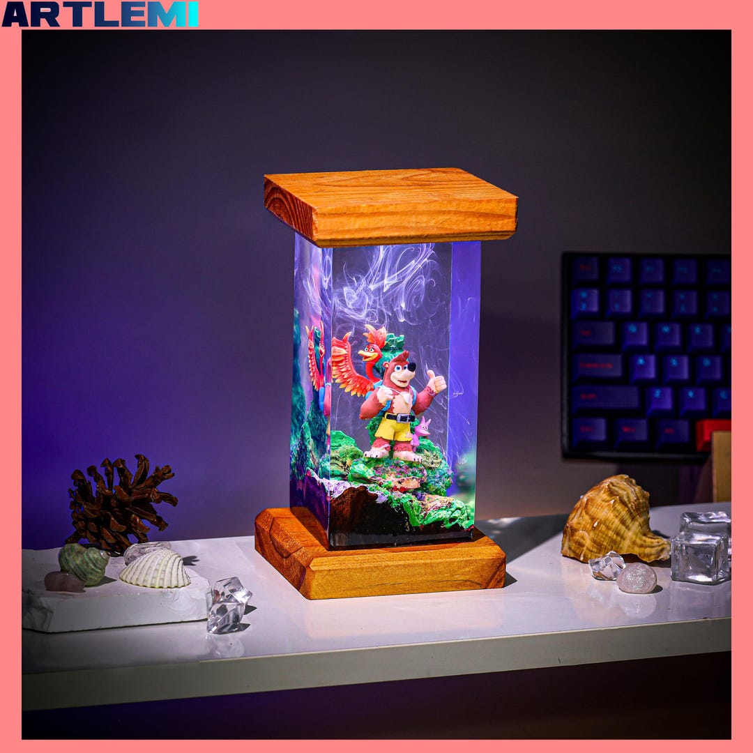 Ban.jo-kaz.ooie Epoxy Lamp, Video Game Resin Diorama Lamp, Custom ...