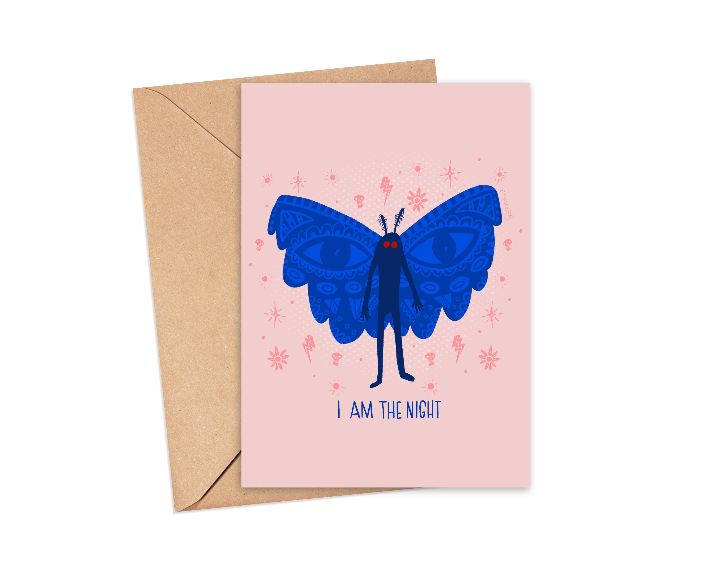Mothman Greetings. Cryptid Greeting Card. I Am the Night. - Etsy UK