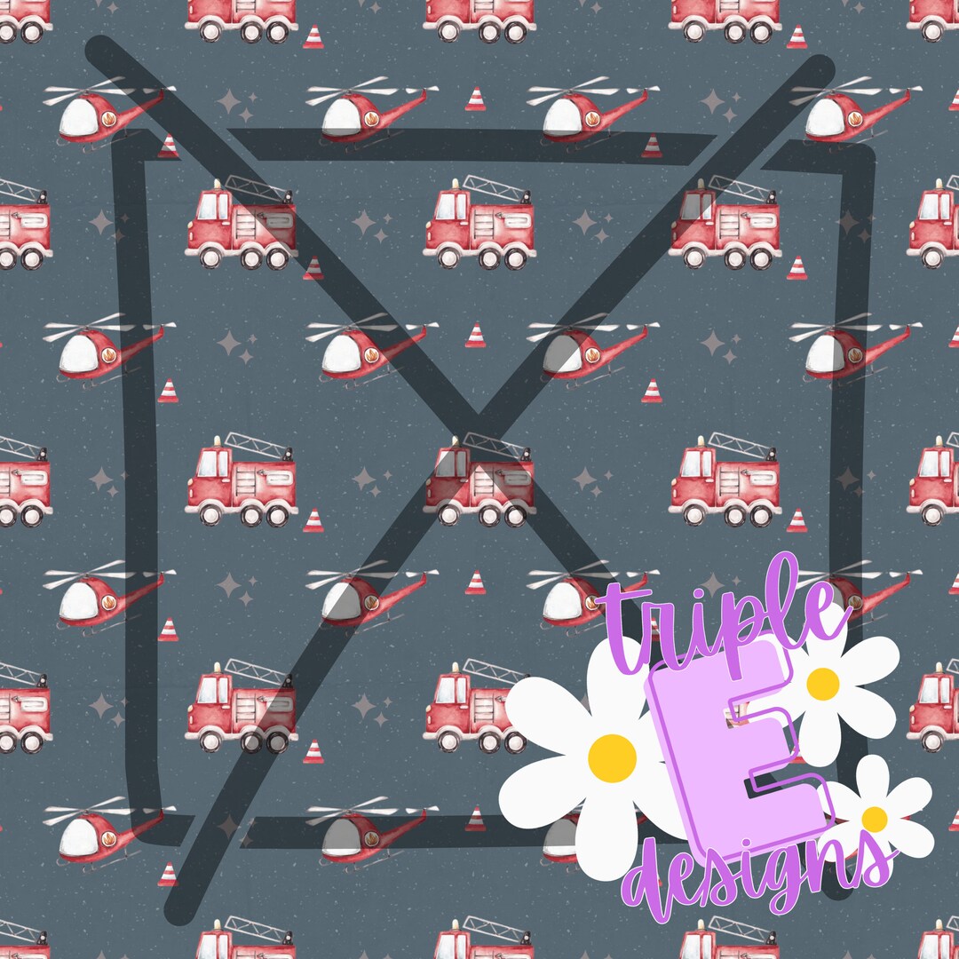 Firetruck Seamless Pattern, Fire Safety Sublimation Digital Download ...