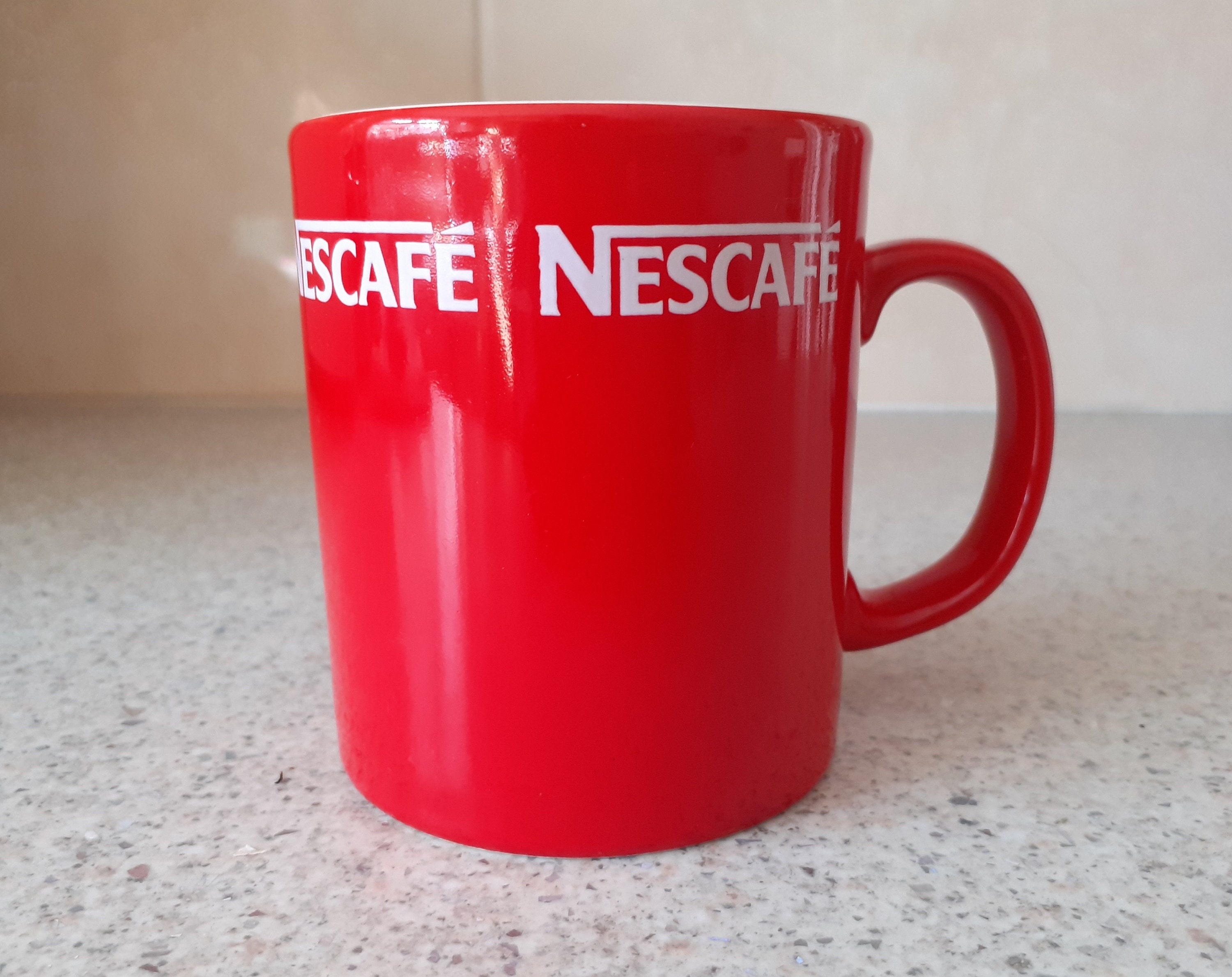 Vintage Nescafe Coffeepot and Mug, Red and White Ceramics, Collectable ...
