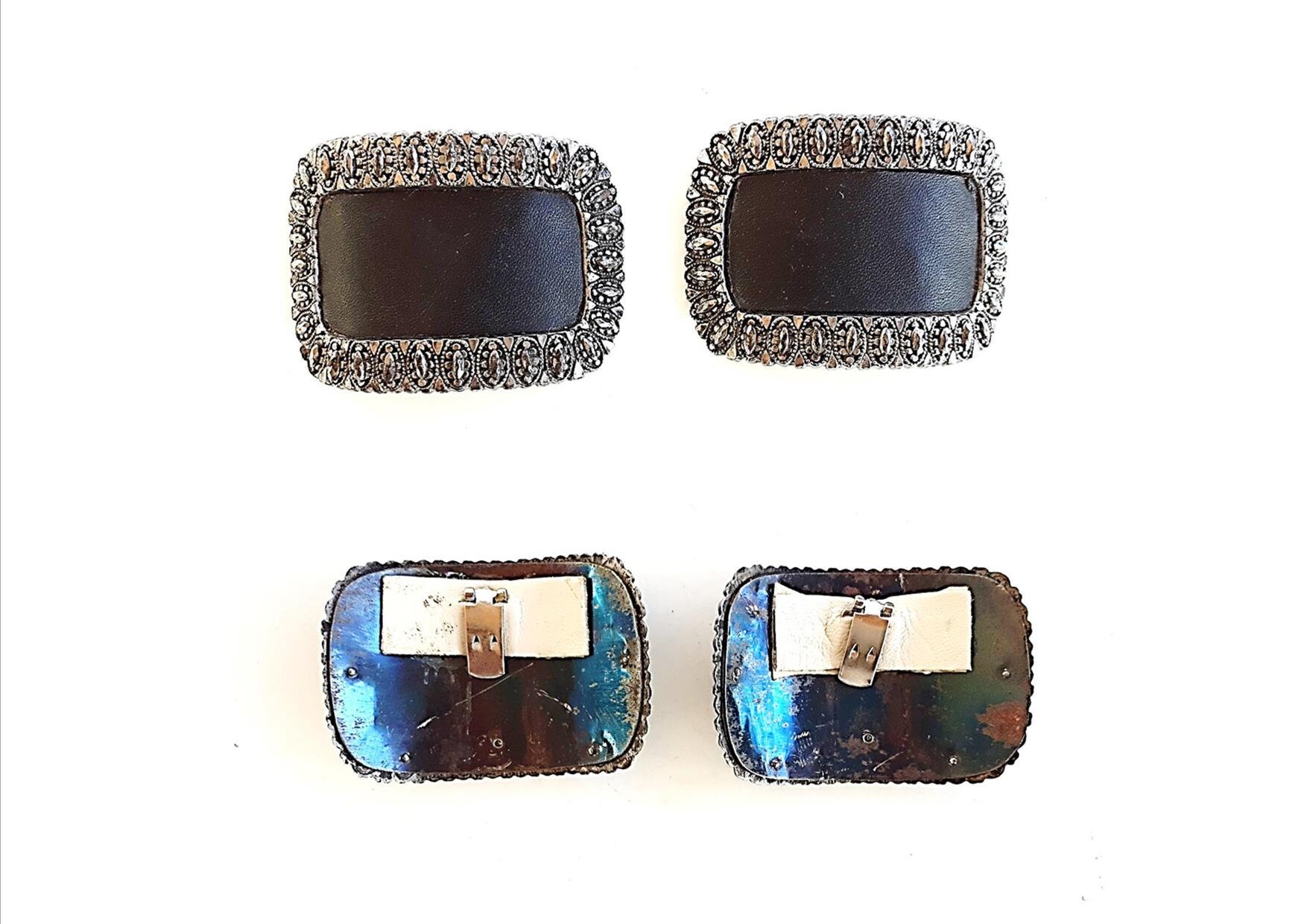 Vintage Shoe Clips: French Steel Cut Buckles, Art Deco Rhinestone Decor ...