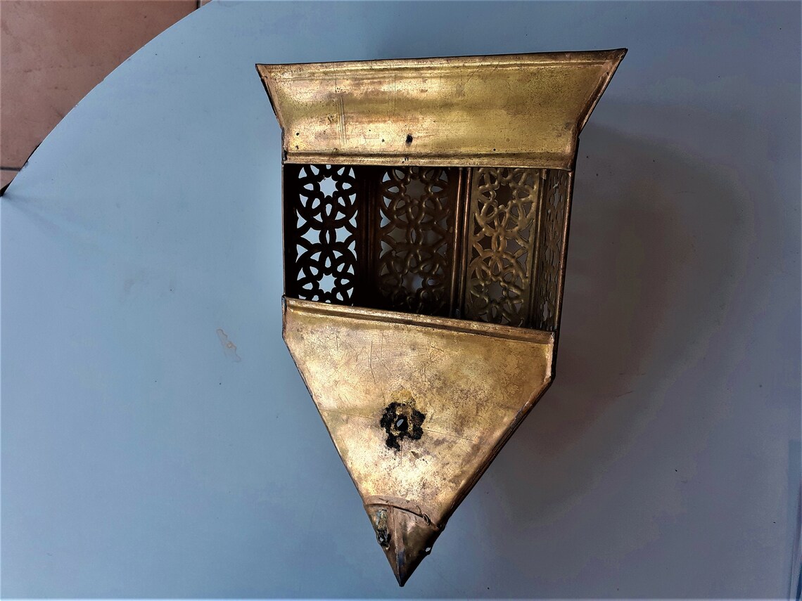 Vintage Moroccan Brass Sconce Lights Islamic Craft - Etsy