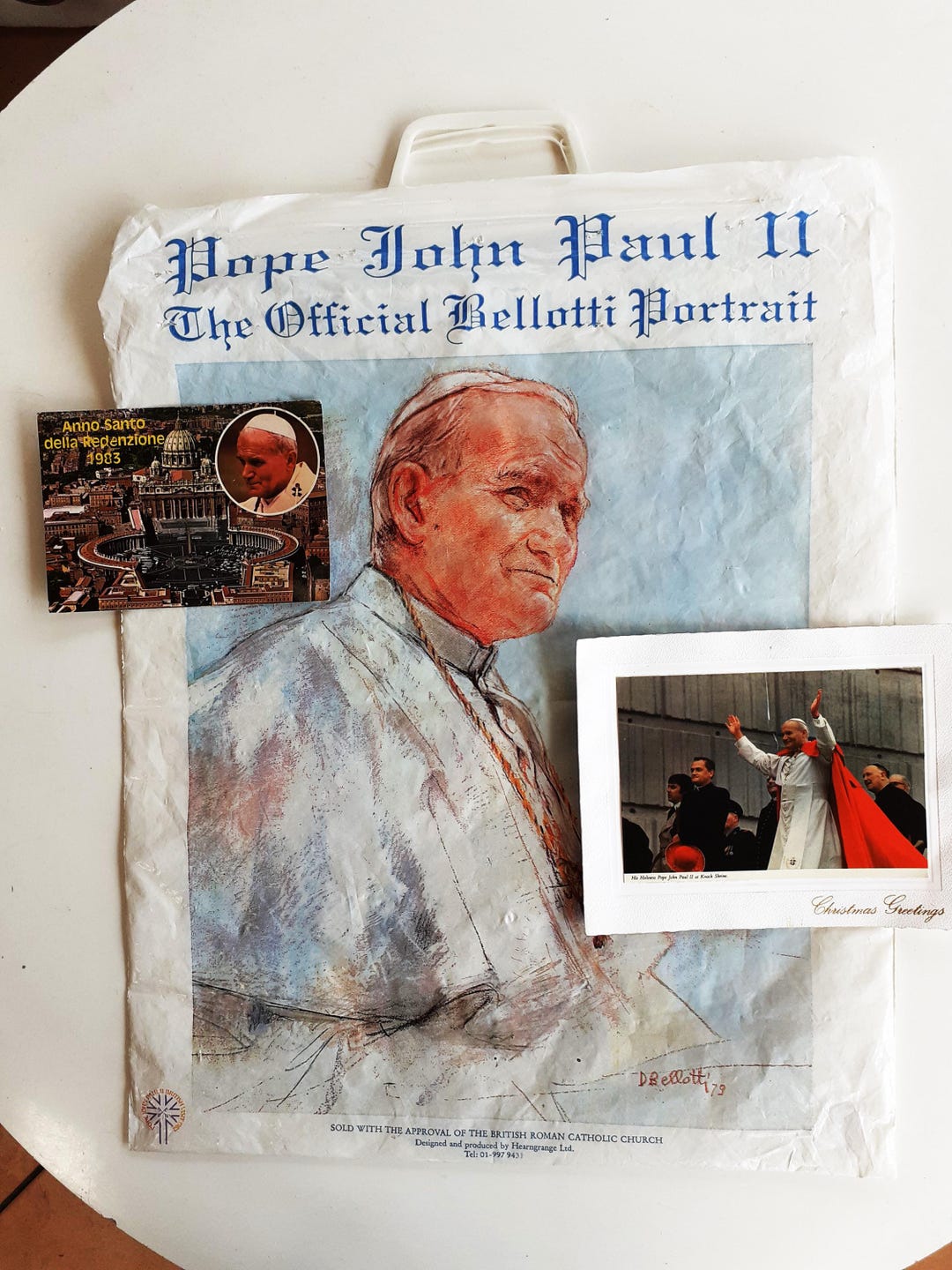 Vintage Papal Memorabilia, Pope John Paul II Shopping Bag, Vatican ...
