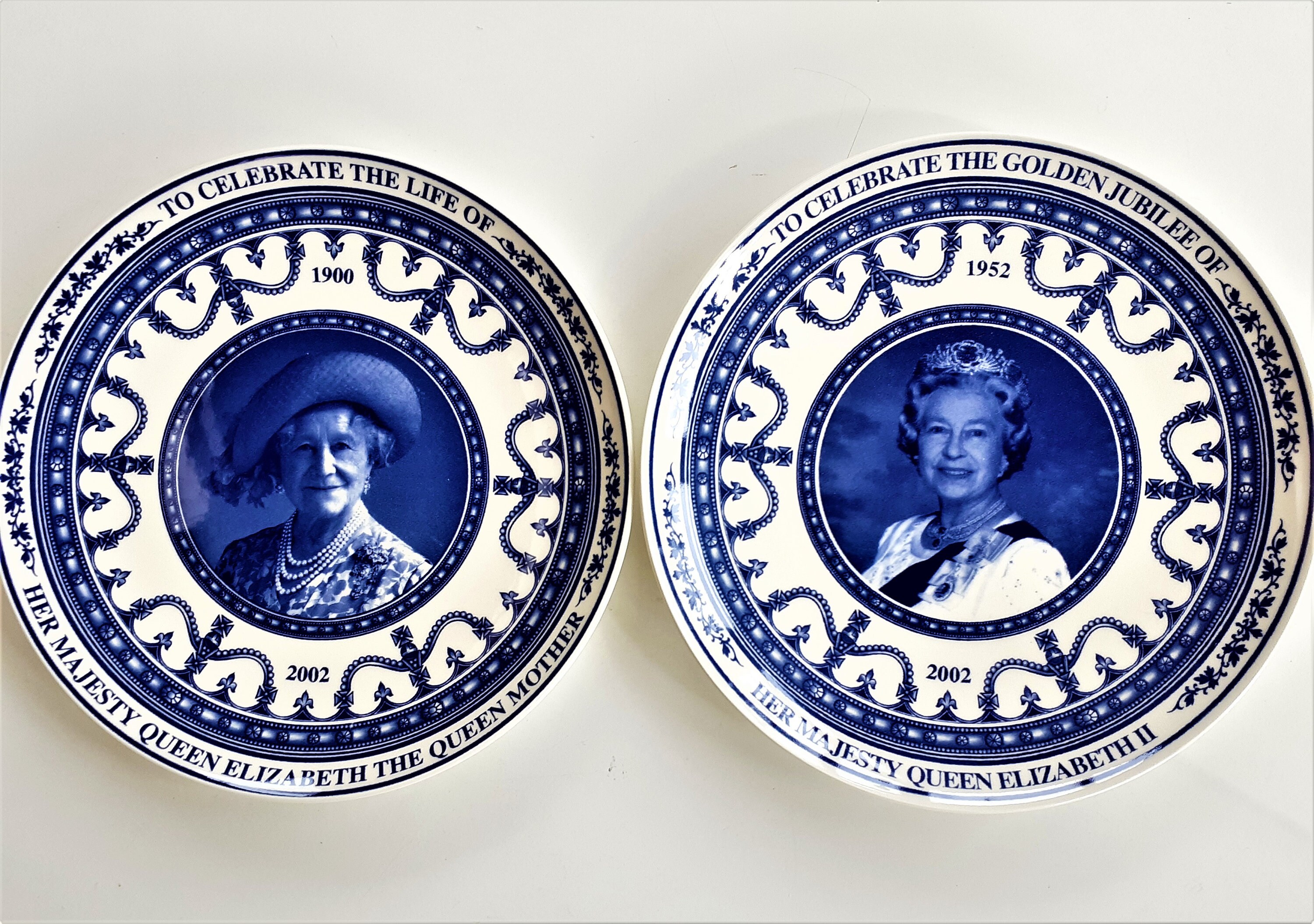 Vintage Wedgwood Queen Elizabeth II & Queen Mother Jubilee Plates ...