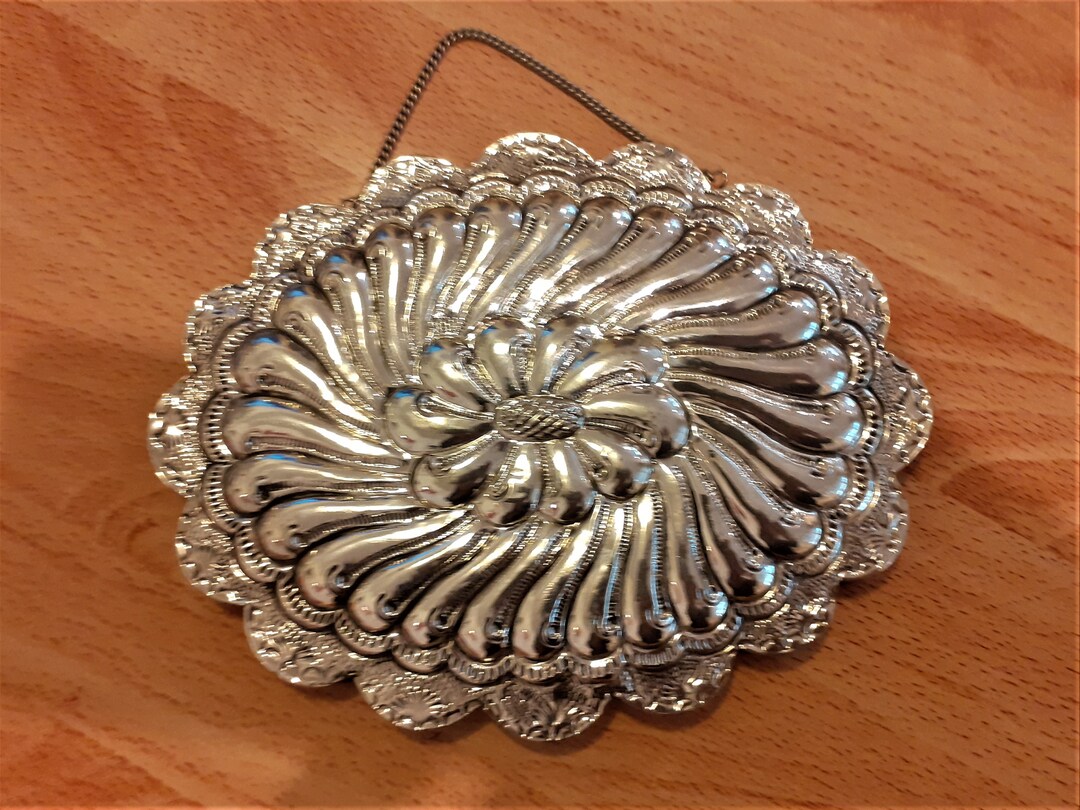 Vintage Silver Mirror, Turkish Wedding Mirror, Oval Silver Hanging ...