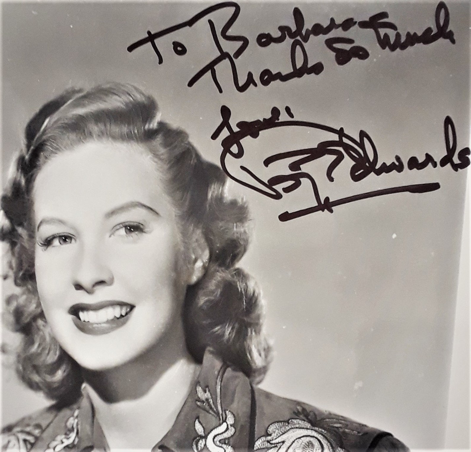 Penny Edwards rare Inscribed Vintage Hollywood Celebrity - Etsy