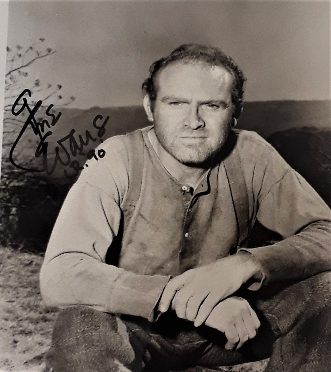 Gene Evans **rare** Autographed Vintage Hollywood Publicity Black ...