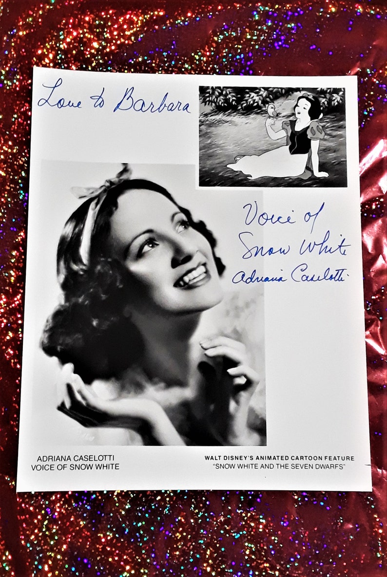 Adriana Caselotti Disney Legend *rare* Inscribed Voice of Disney's ...