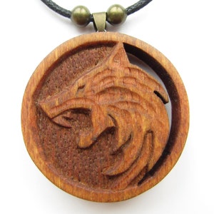 Wolf Head the Witcher Amulet Pendant Made in Beech Wood Hand Carved - Etsy