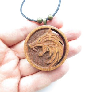 Wolf Head the Witcher Amulet Pendant Made in Beech Wood Hand Carved - Etsy