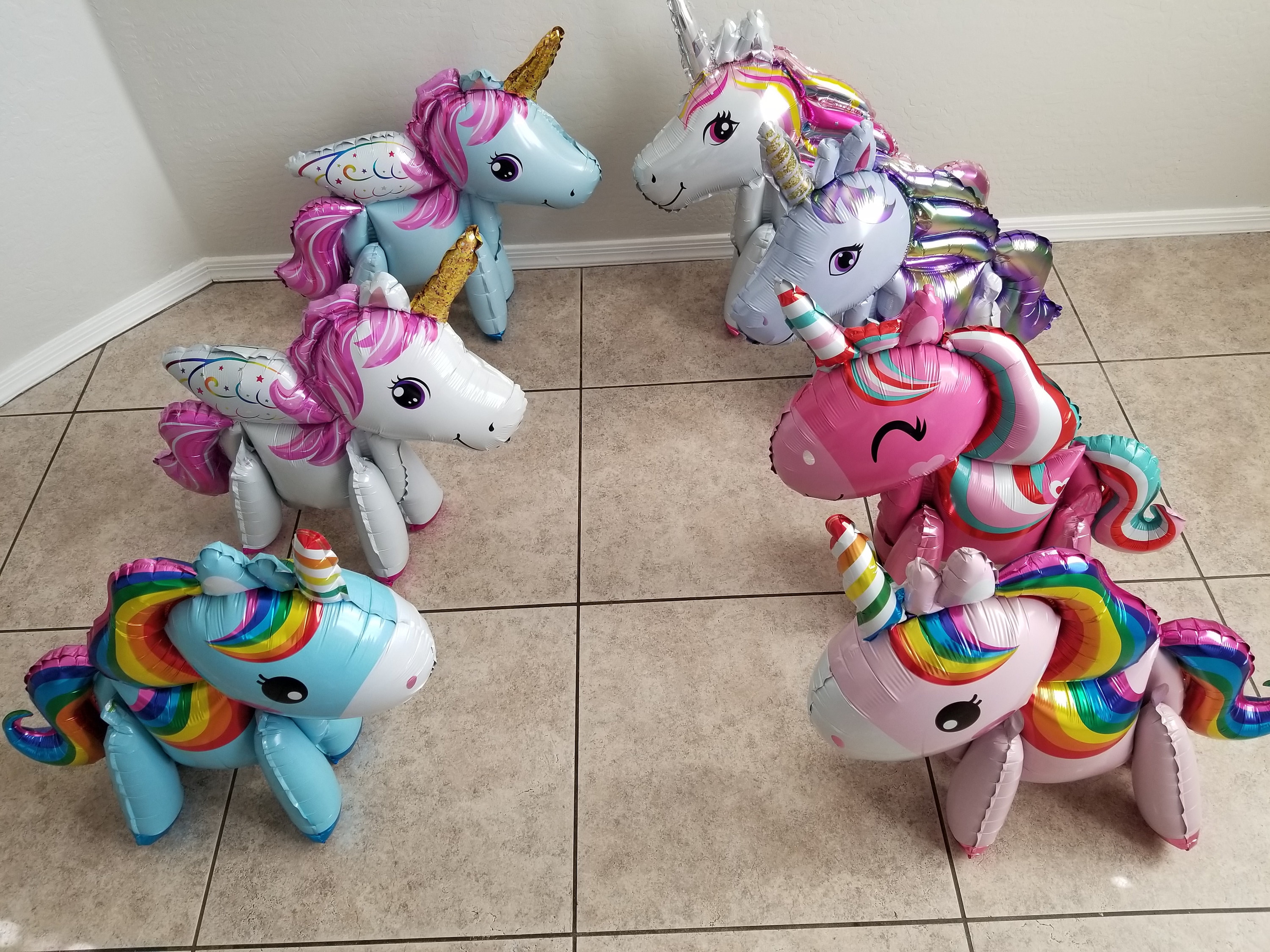 Unicorn Balloon Set of 7 JUMBO Mylar Walking Foil Balloons - Etsy