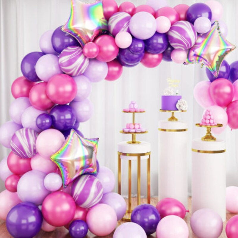 Pink and Purple Birthday Decorations - Etsy