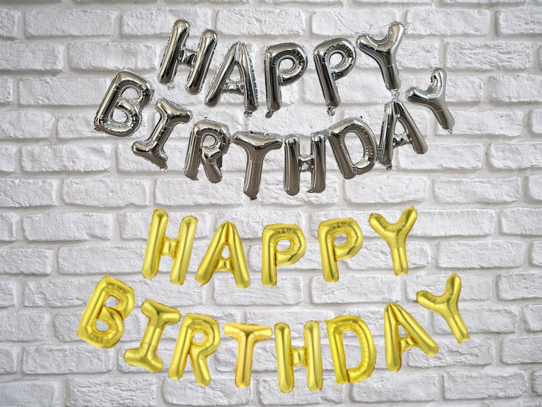 Happy Birthday Balloon Foil Letters Balloon Set - Etsy