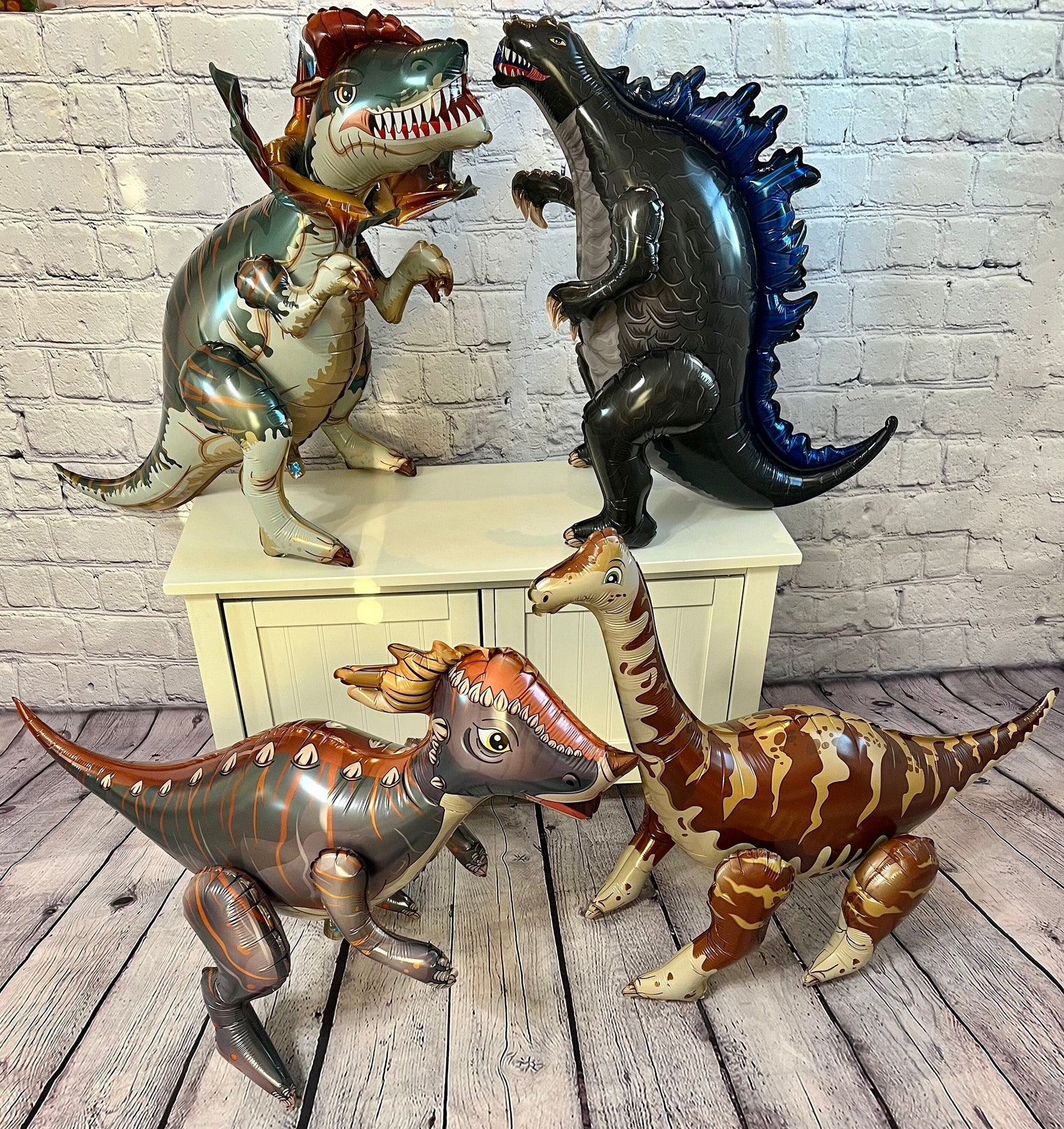 Dinosaur Balloon Set of 4 JUMBO Mylar Walking Foil Balloons - Etsy