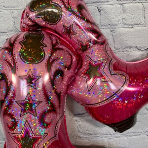 Cowgirl Cowboy Boots Balloons Happy Birthday Celebration Western Pink ...