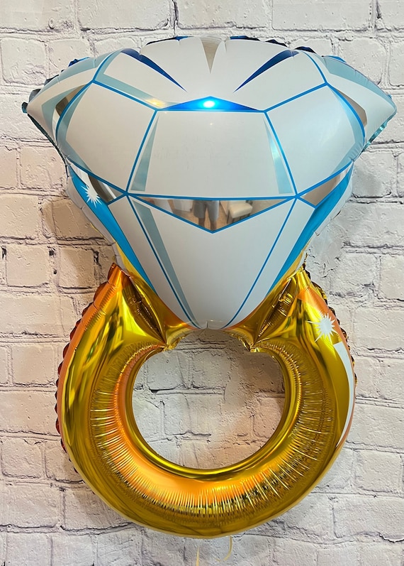 Engagement Ring JUMBO Sized Gold Ring Foil Balloon - Etsy