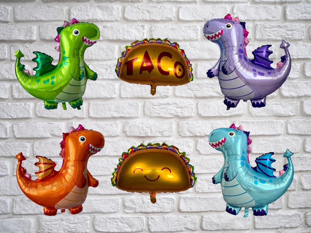 Dragons Love Tacos Giant Balloons for Birthday Parties Fiestas Foil ...