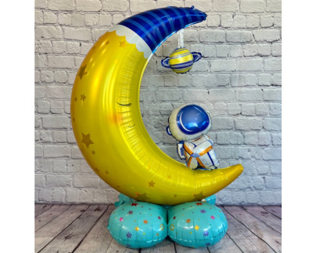 Astronaut on Moon in Outer Space Planets Jumbo Balloon | Party Decor ...