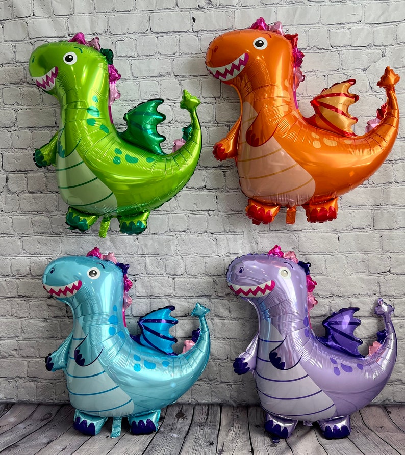 Dragon Foil Balloons JUMBO Mylar Set of 4 Kids Birthday - Etsy