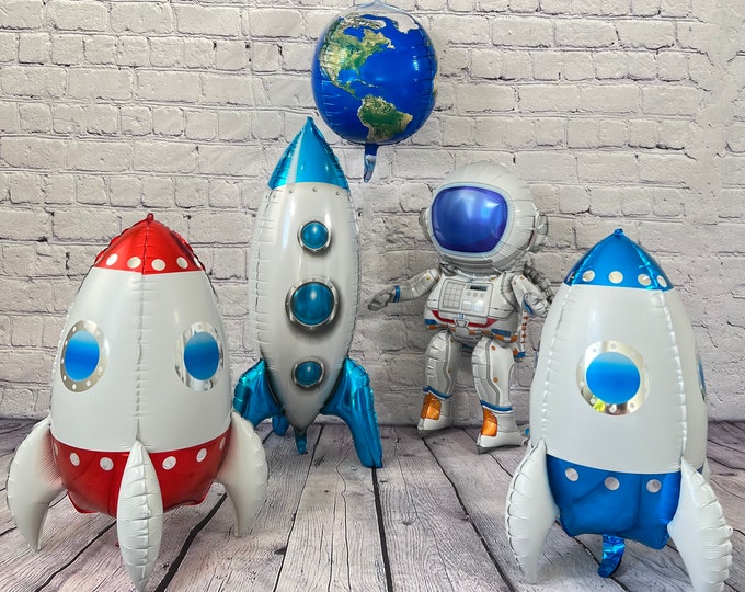 Rocket Balloon Spaceship Balloon Giant 34 Inch Mylar Balloon Astronaut ...