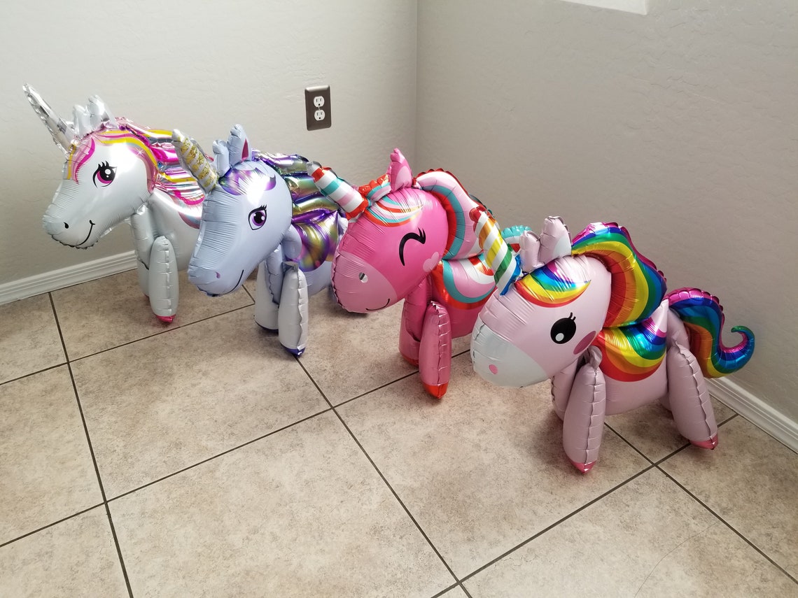 Unicorn Balloon Set of 7 JUMBO Mylar Walking Foil Balloons - Etsy