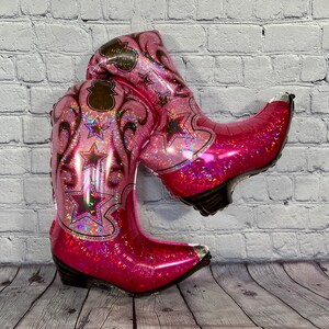 Cowgirl Cowboy Boots Balloons Happy Birthday Celebration Western Pink ...