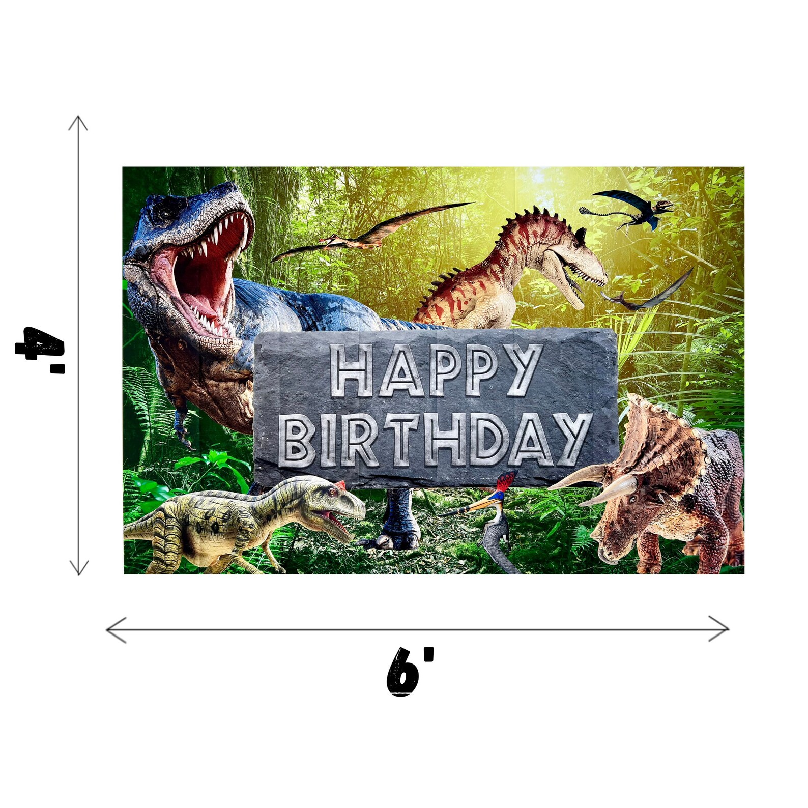 Dinosaur Photo Backdrop Kids Birthday Party Vinyl Dinosaur Banner ...