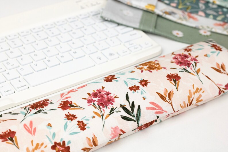 The Original Washable Wrist Rest Set, Pink Floral Fabric Wrist Rest ...