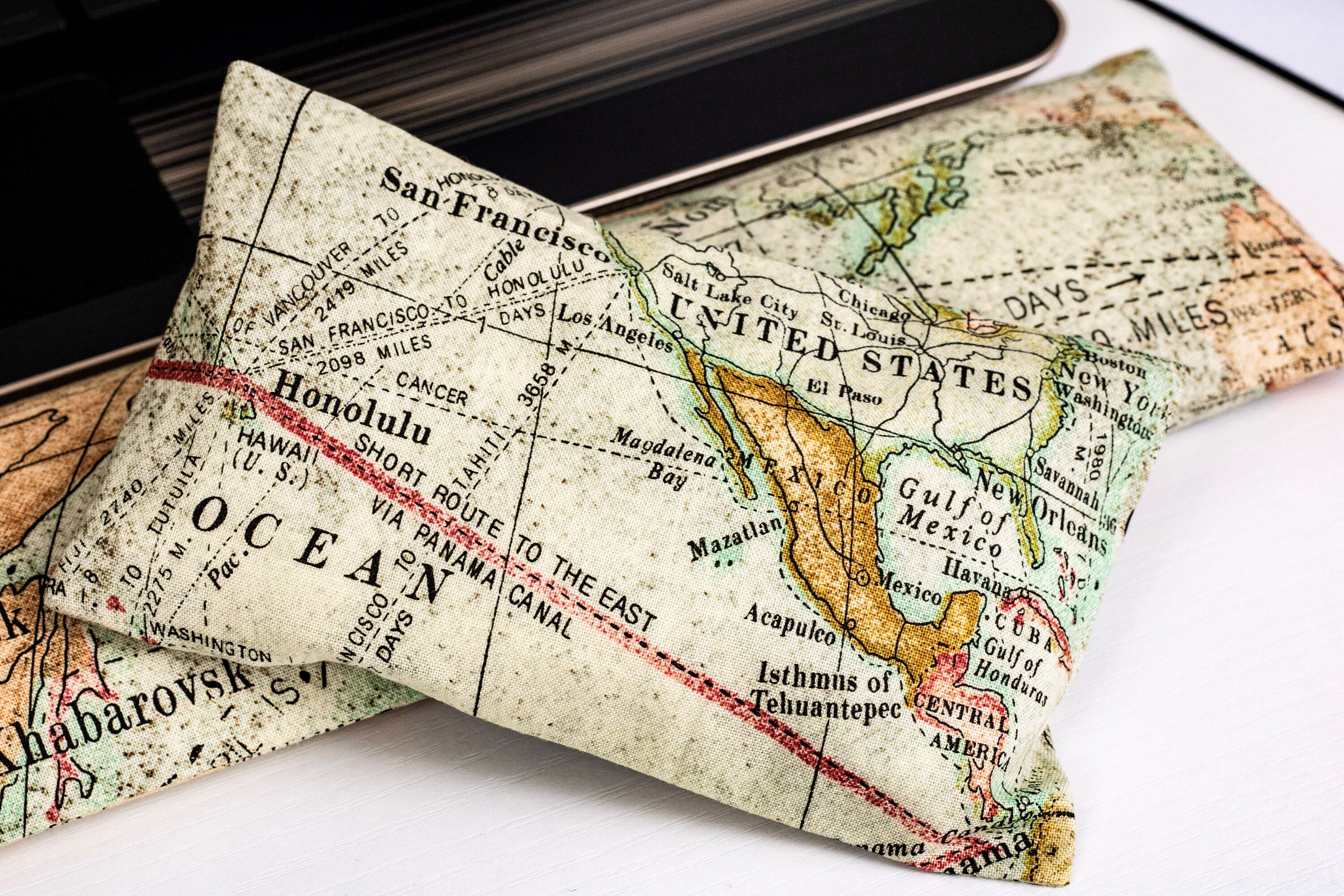 The Original Wrist Rest Set Map Fabric Wrist Rest With Fold - Etsy