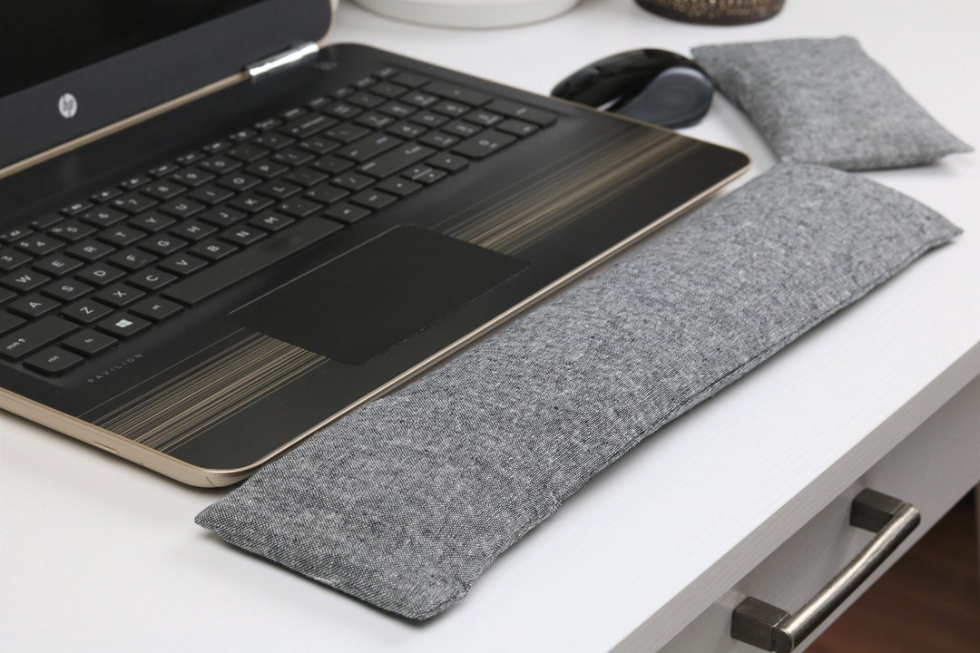 The Original Wrist Rest Set, Light Black Linen Wrist Rest Set With Fold ...