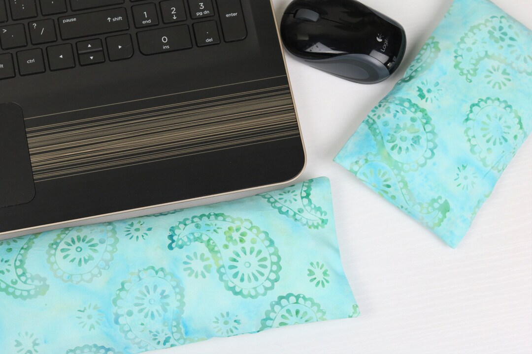 The Original Wrist Rest Set, Turquoise Paisley Wrist Rest With Fold ...