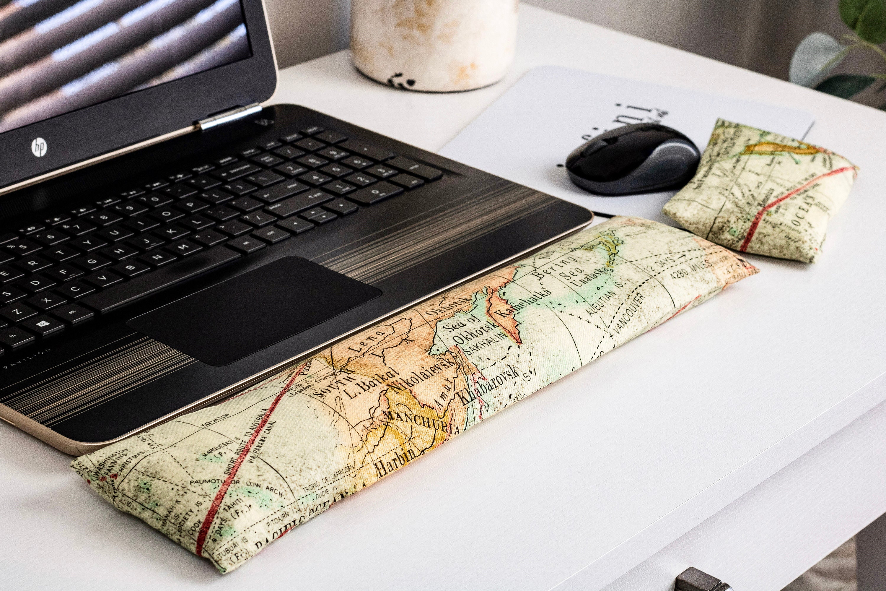 The Original Wrist Rest Set Map Fabric Wrist Rest With Fold - Etsy
