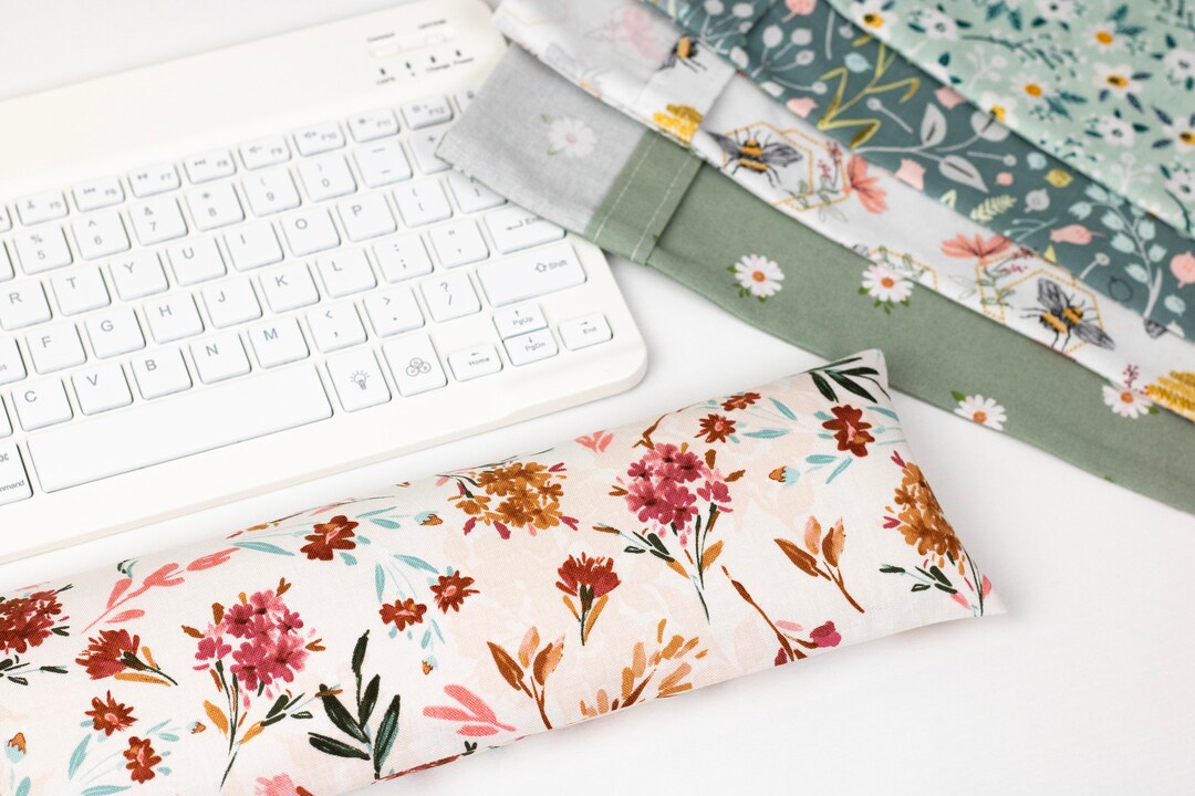 The Original Washable Wrist Rest Set, Pink Floral Fabric Wrist Rest ...