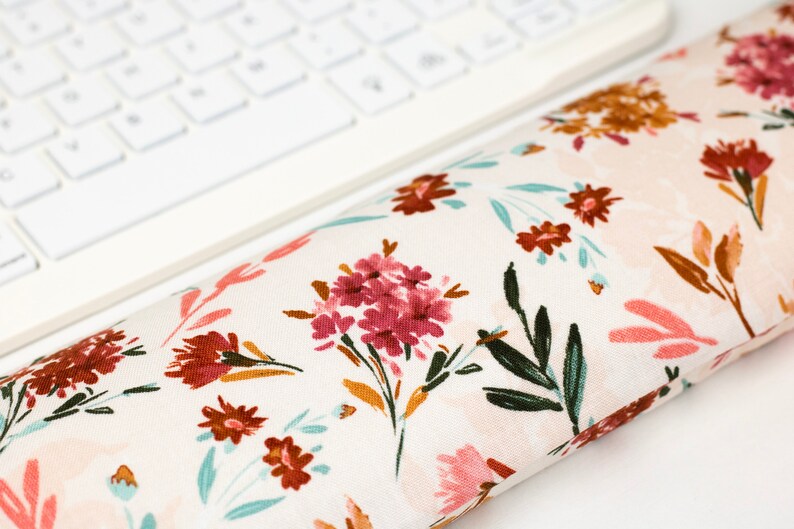 The Original Washable Wrist Rest Set, Pink Floral Fabric Wrist Rest ...