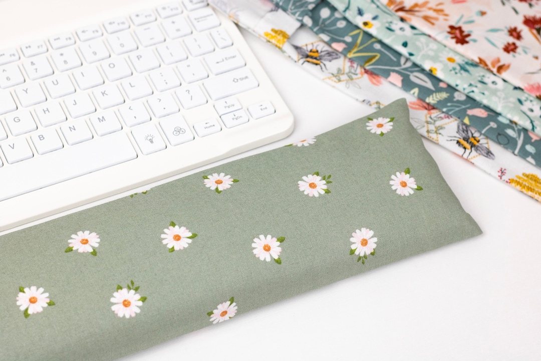 The Original Washable Wrist Rest Set, Sage Green Floral Fabric Wrist ...