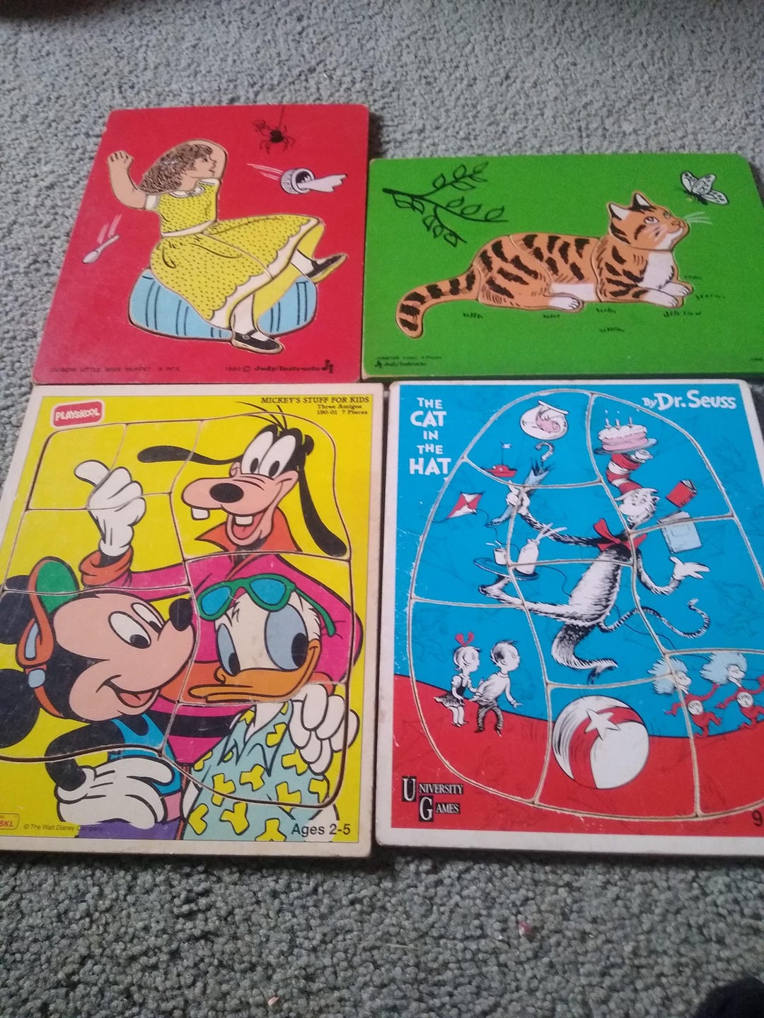 Vintage Wood Puzzles for Little Ones, Judy Instructo, Dr. Seuss, Disney ...