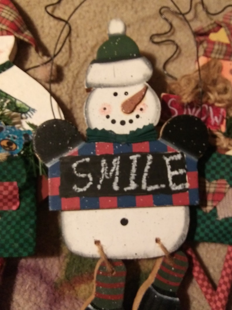 Vintage Long Legged Wood Snowman Wall Hanging, Winter Decor - Etsy