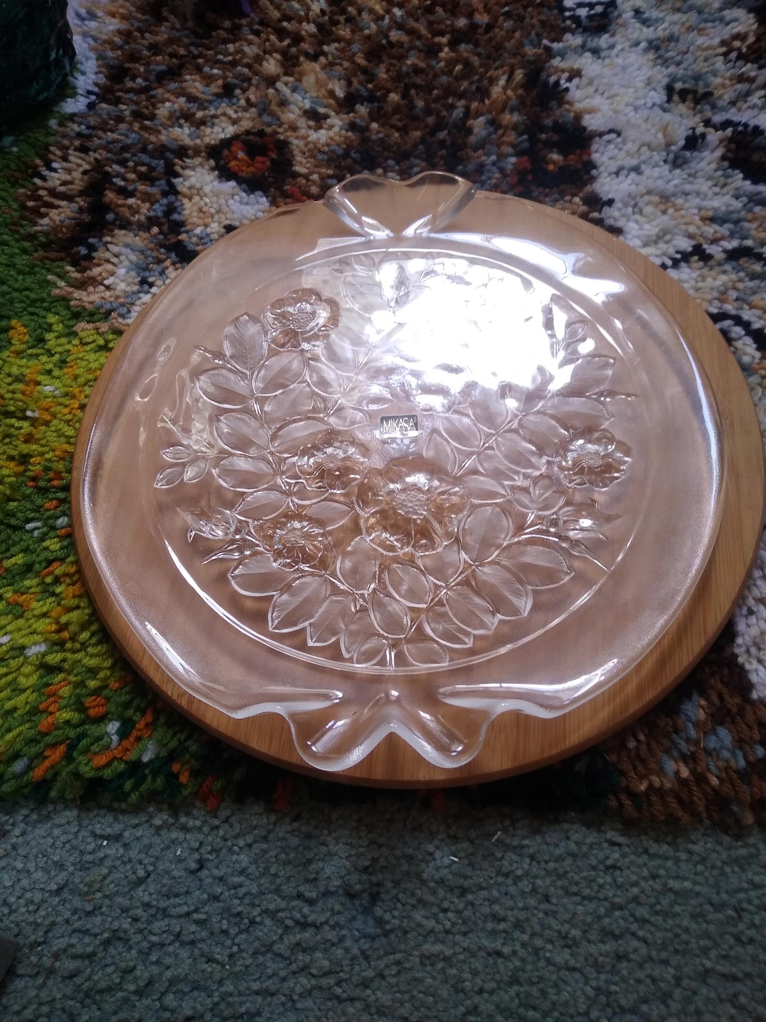 Mikasa Crystal Platter: Bianca Style Frosted Floral Glass (14.25 Inch ...