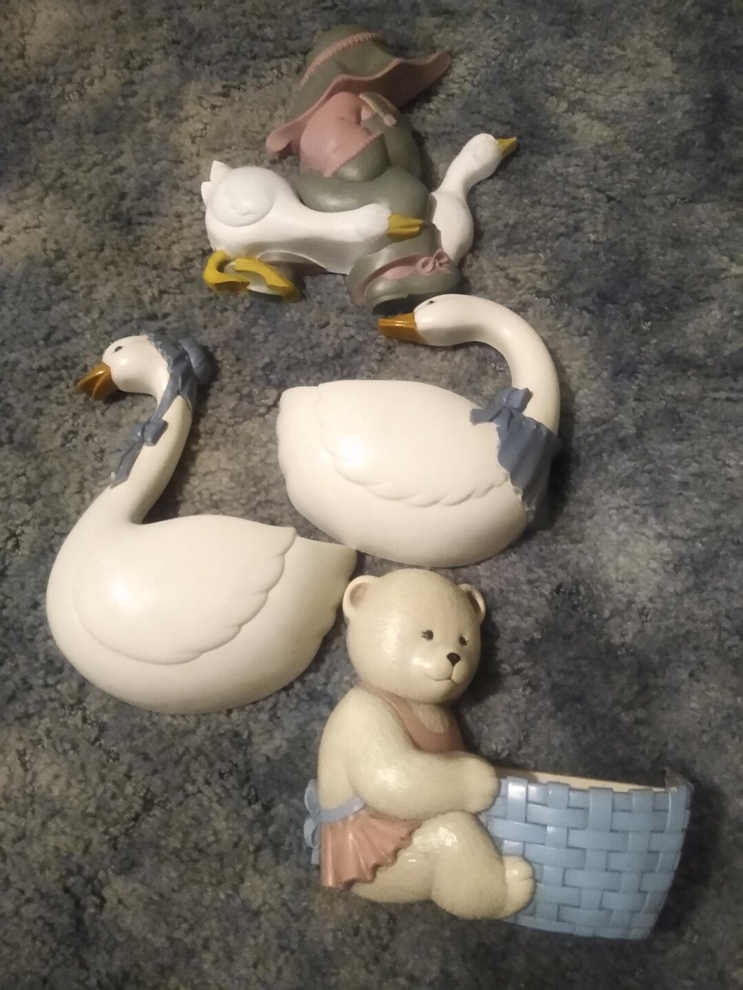 Charming Homco Wall Art, Geese. Boy and Goose, Bear in Basket - Etsy