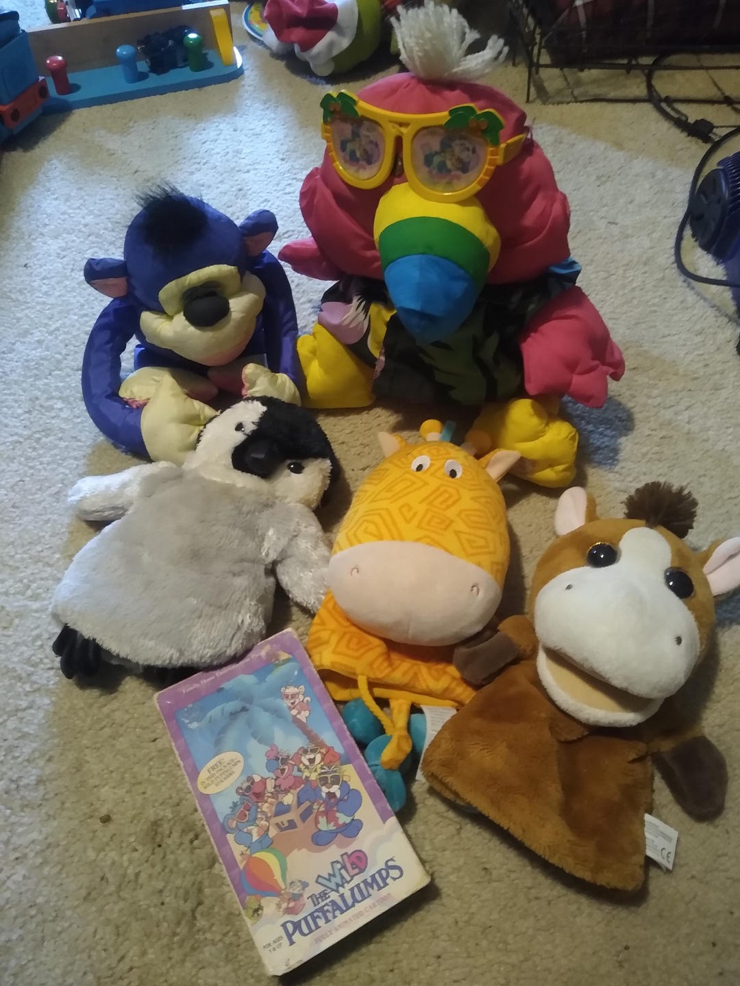 1994 Puffalump Monkey or Toucan Plush Hawaiian Shirt 1987 or VHS, or ...