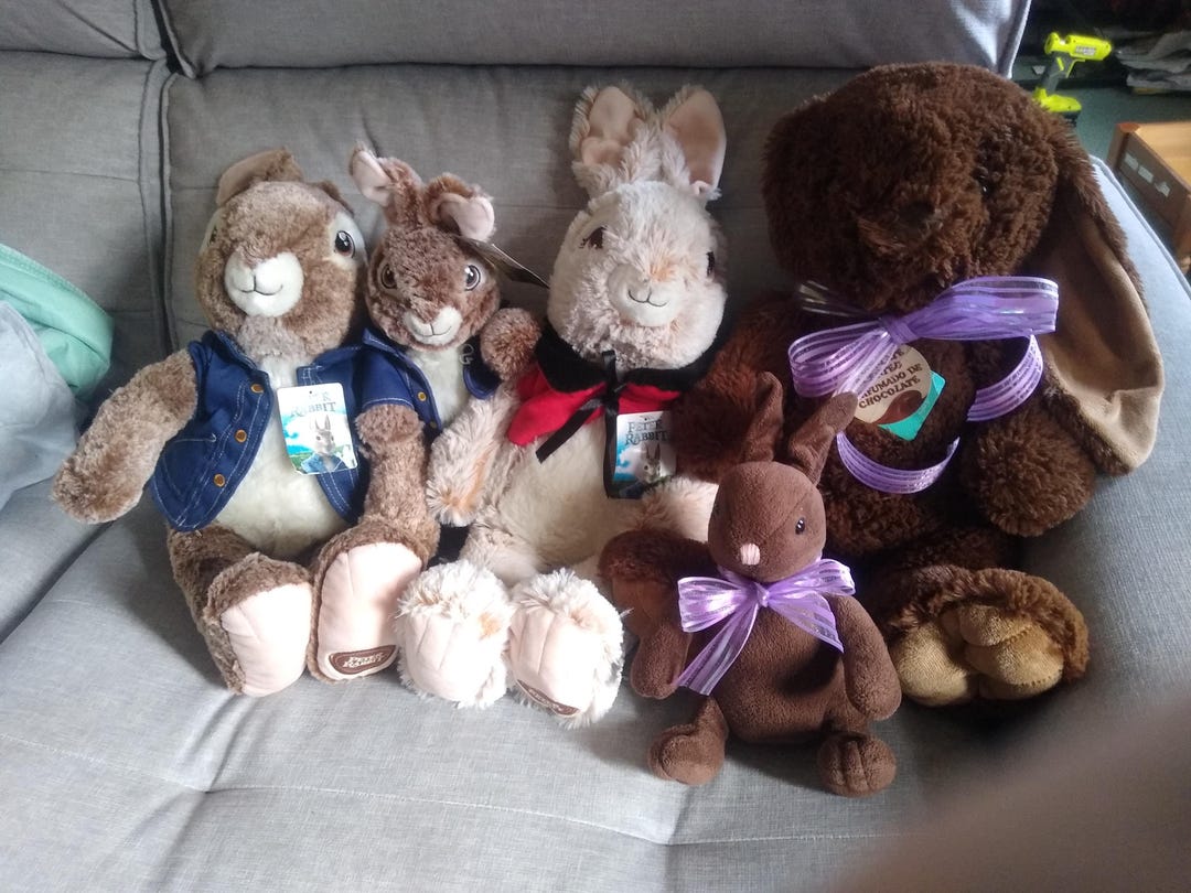 Soft Plush Easter Bunnies, Dan-dee Dancing Bunny Works, Large Chocolate ...