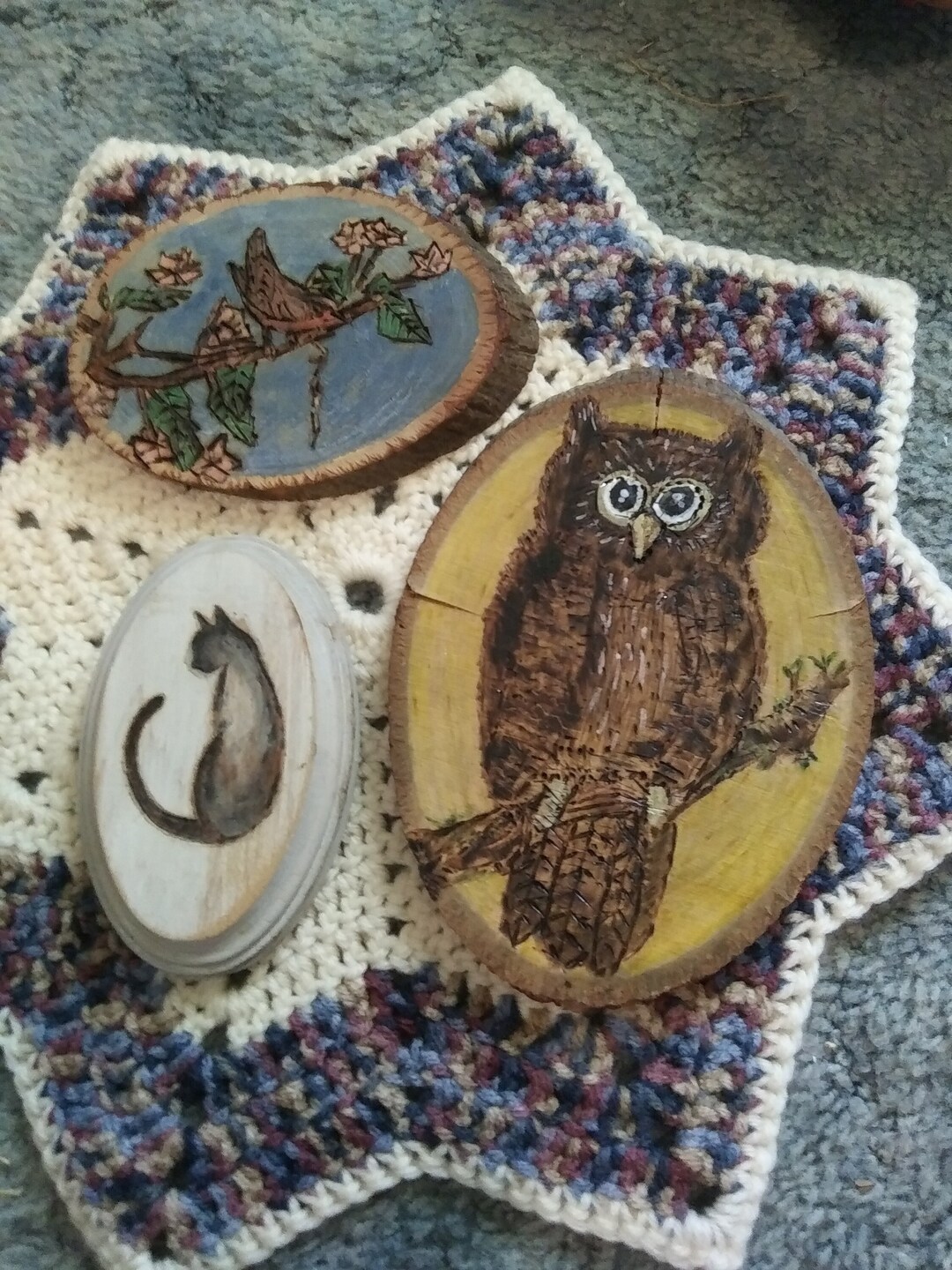 Choice of 3 Wood Burning Abstract Plaques, Pyrography, Hand Made, Wood ...