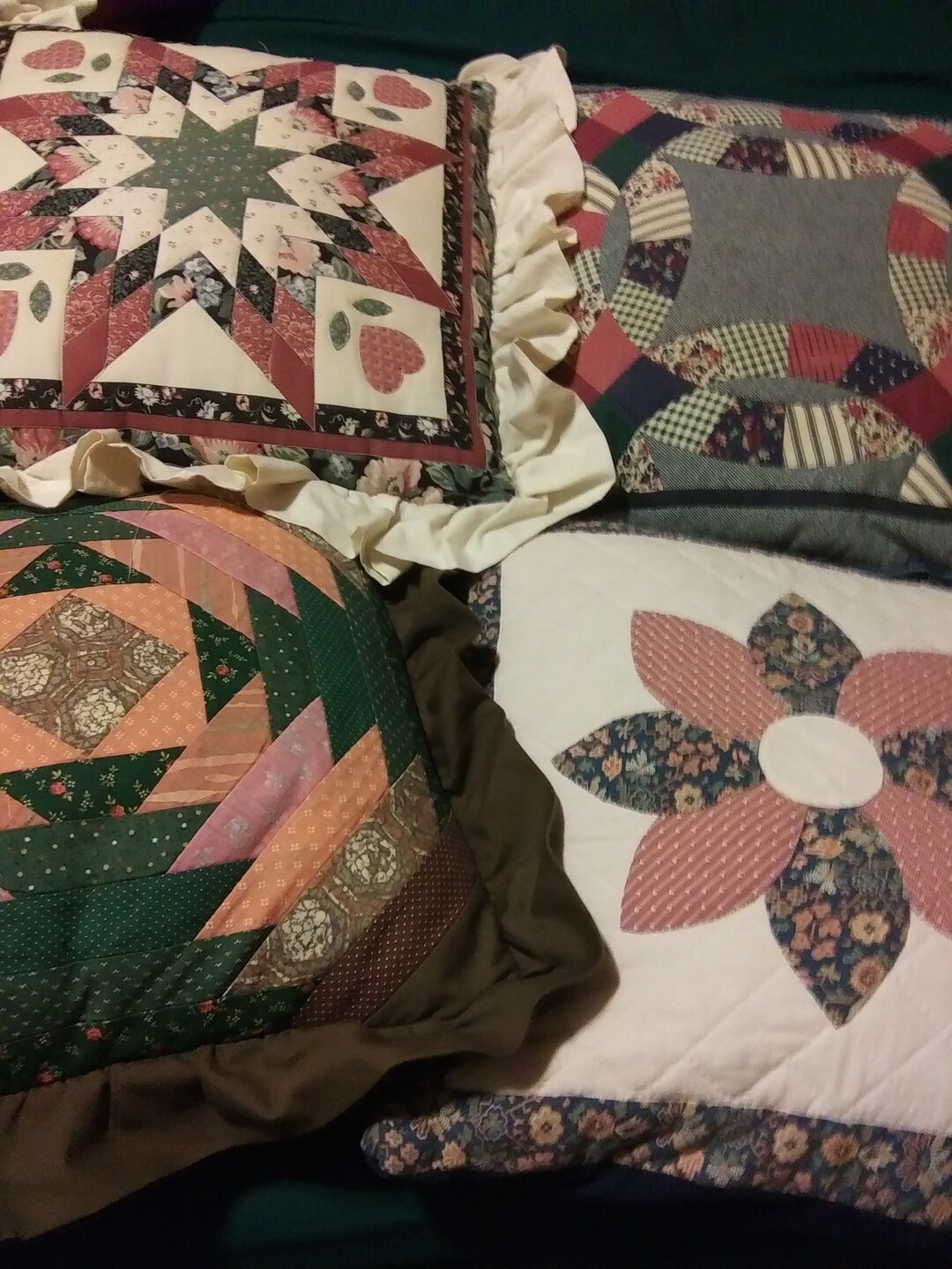 UNIQUE Decorative Handmade Quilted Pillows, Vintage Pillows, Choice of ...