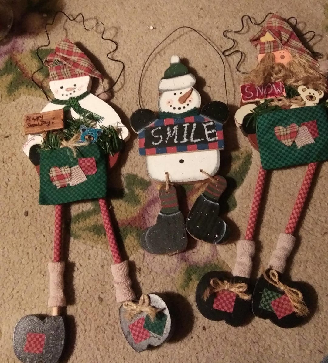 Vintage Long Legged Wood Snowman Wall Hanging, Winter Decor - Etsy