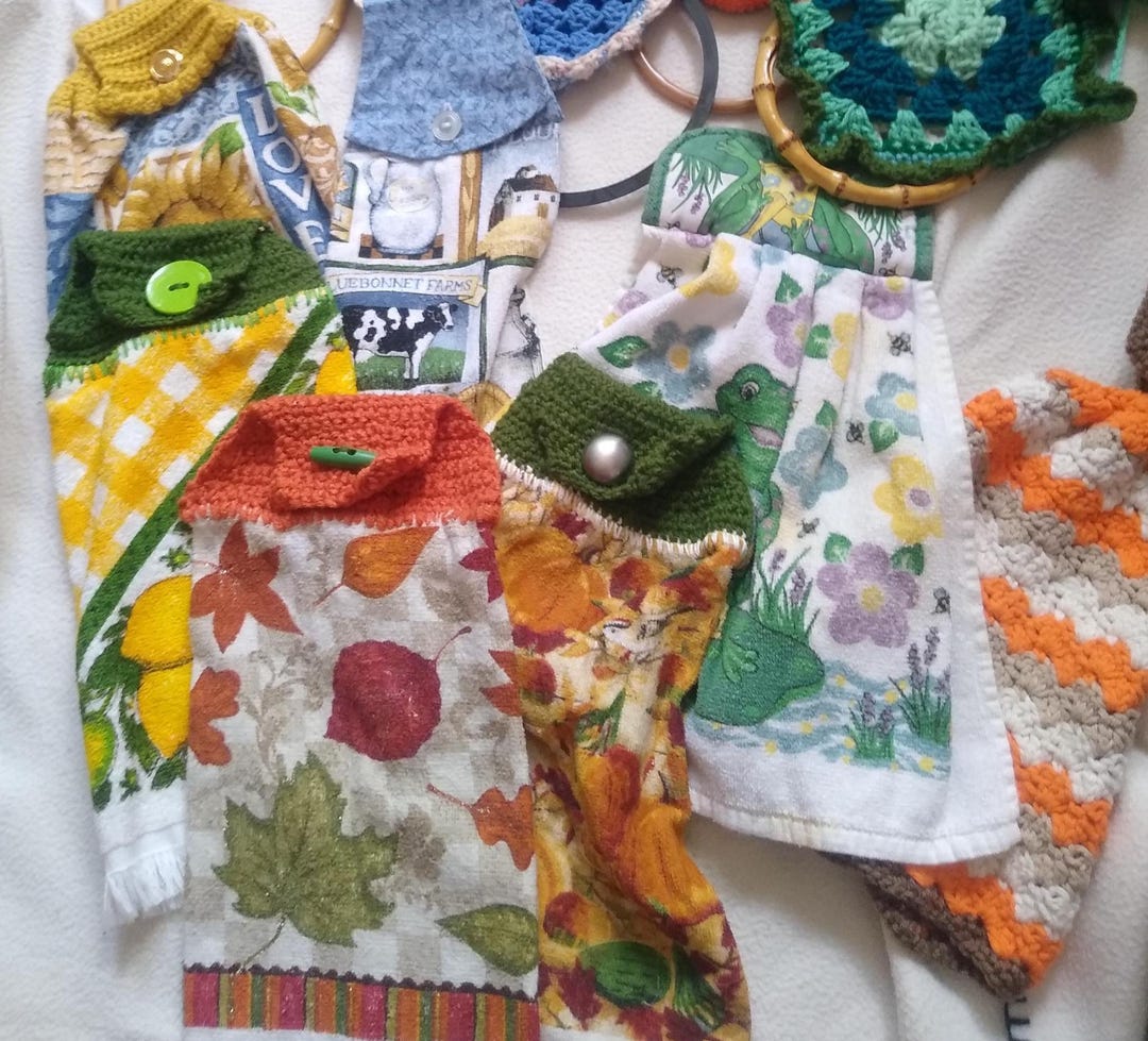 Button Top Kitchen Towels, 7 to Choose From, Handmade - Etsy