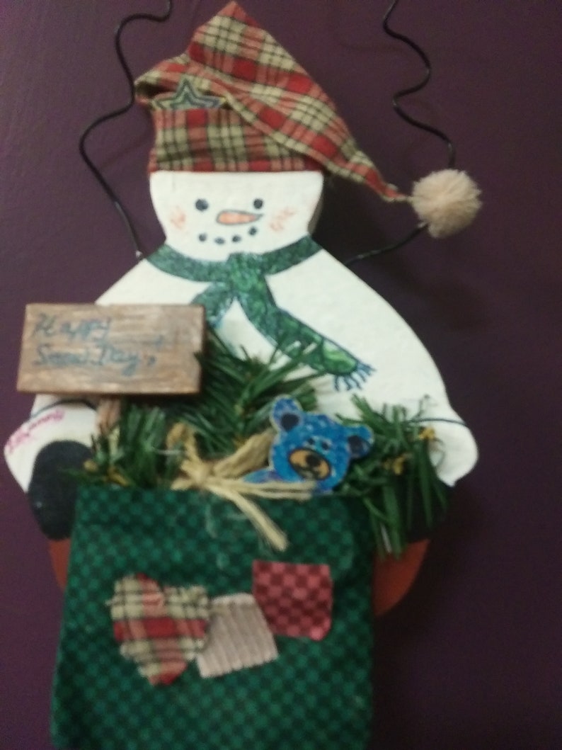 Vintage Long Legged Wood Snowman Wall Hanging, Winter Decor - Etsy